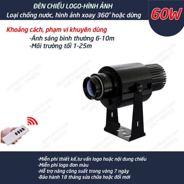 Đèn Chiếu Logo 60w Chống Nước - Chiếu Logo Thương Hiệu đẹp